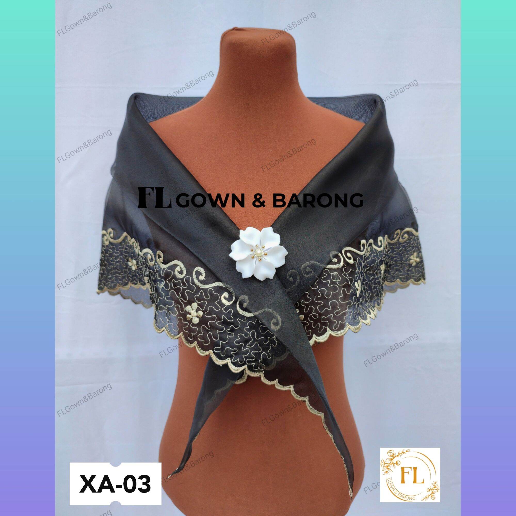 Alampay Filipiniana with Brooch XA03 Modern Traditional Filipiniana ...