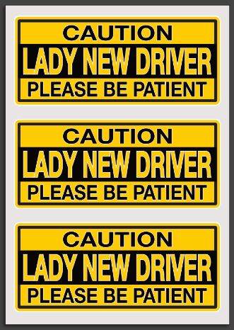 CAUTION LADY NEW DRIVER DECAL STICKER FOR CAR 7X3IN A4 SIZE | Lazada PH
