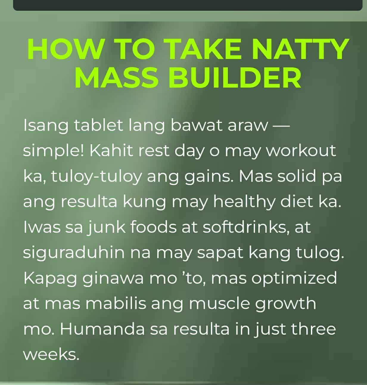 SPIRULINA NATTY MASS BUILDER - NATURAL TESTOSTERONE SUPPORT LEAN MUSCLE ...