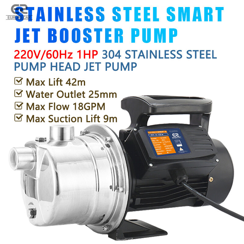220V60Hz Stainless Steel Shallow Well Jet Pump Self-Priming Transfer ...