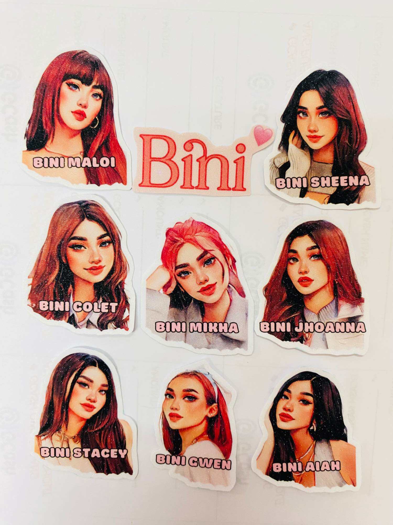 Bini glitter stickers/ bini stickers | Lazada PH