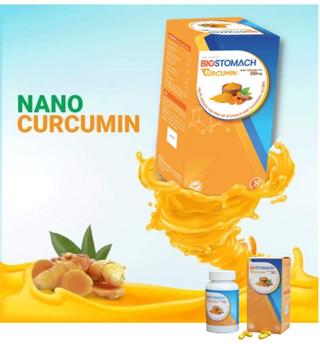 BIOSTOMACH CURCUMIN 60capsules (Good treatment for stomaclh ulcers ...