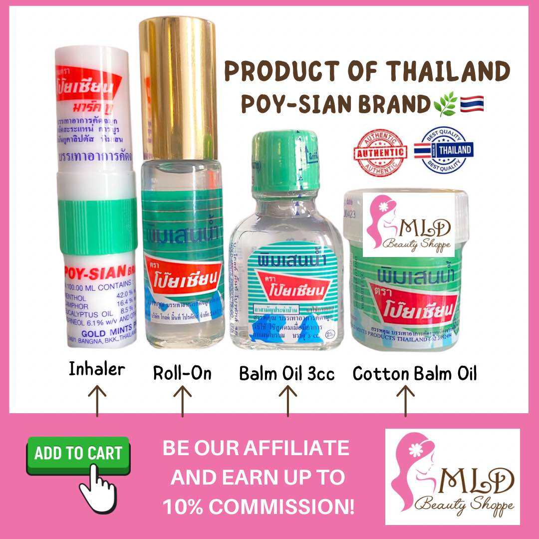 Original POY-SIAN Brand (Poy-Sian Roll-On, Inhaler, Cotton Balm-Oil ...