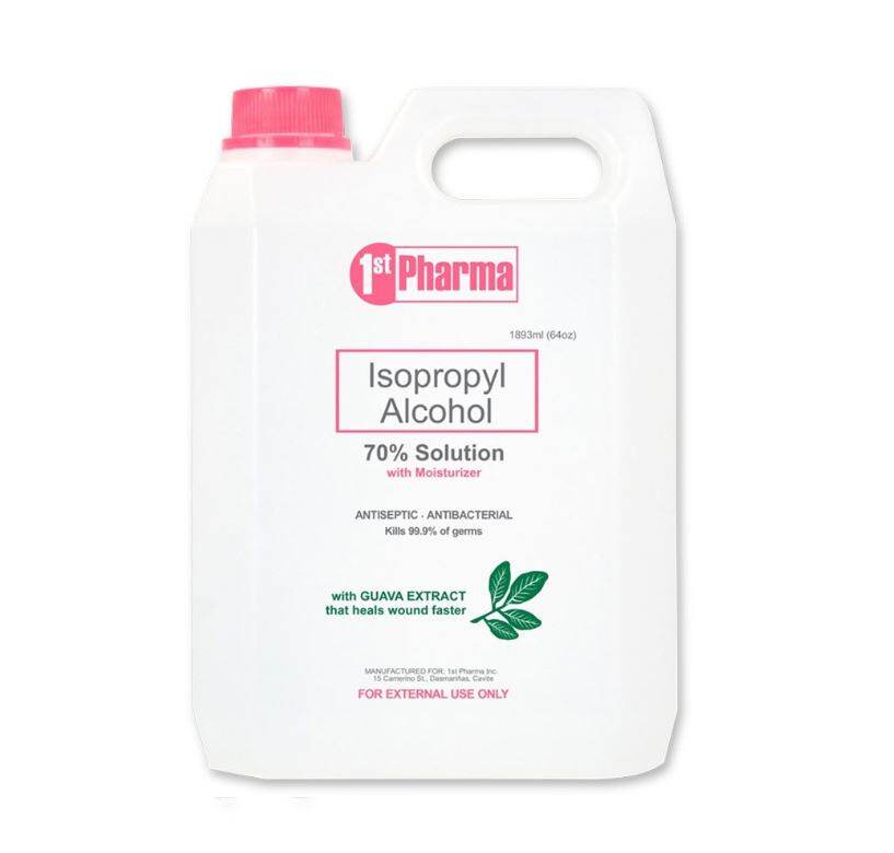 1st Pharma 70% Isopropyl Alcohol with Moisturizer Guava 1/2 Gal | Lazada PH