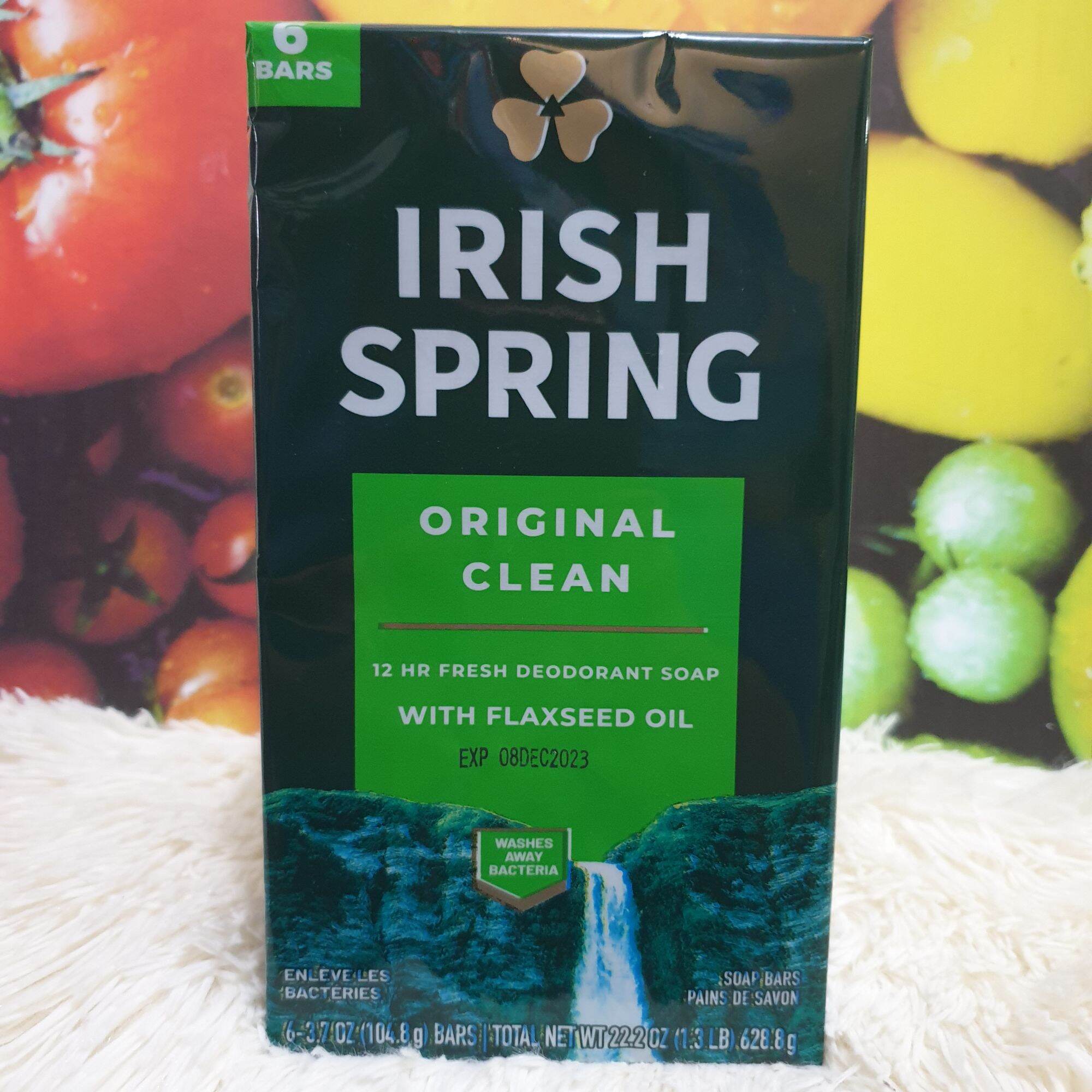 Irish Spring Original Deodorant Bar Soap 104.8grams/6bars | Lazada PH