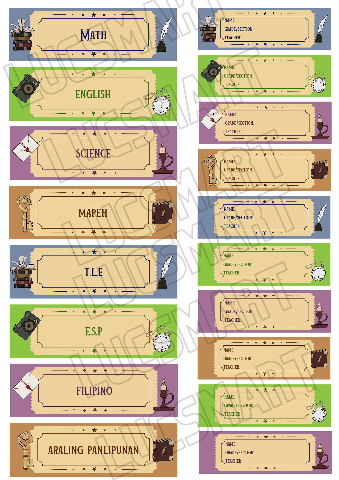 LUCSMART Stickers -VINTAGE Notebook Label Stickers /notebook stickers ...