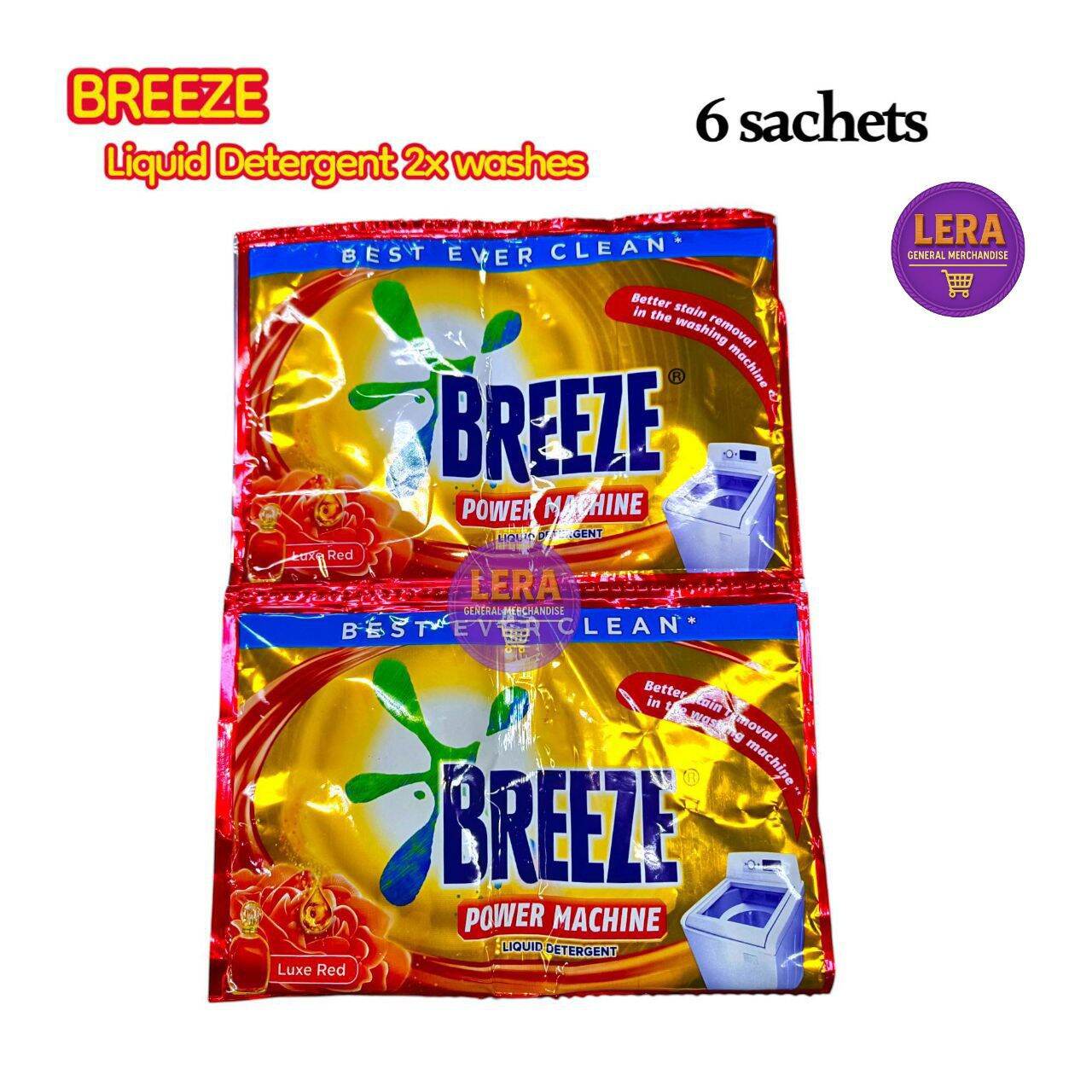 Breeze Power Machine liquid detergent Fresh clean 60g x 6sachets ...