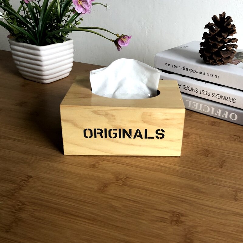 Solid Wood Printable Logo Club Tissue Box Restaurant Restaurant Napkin ...