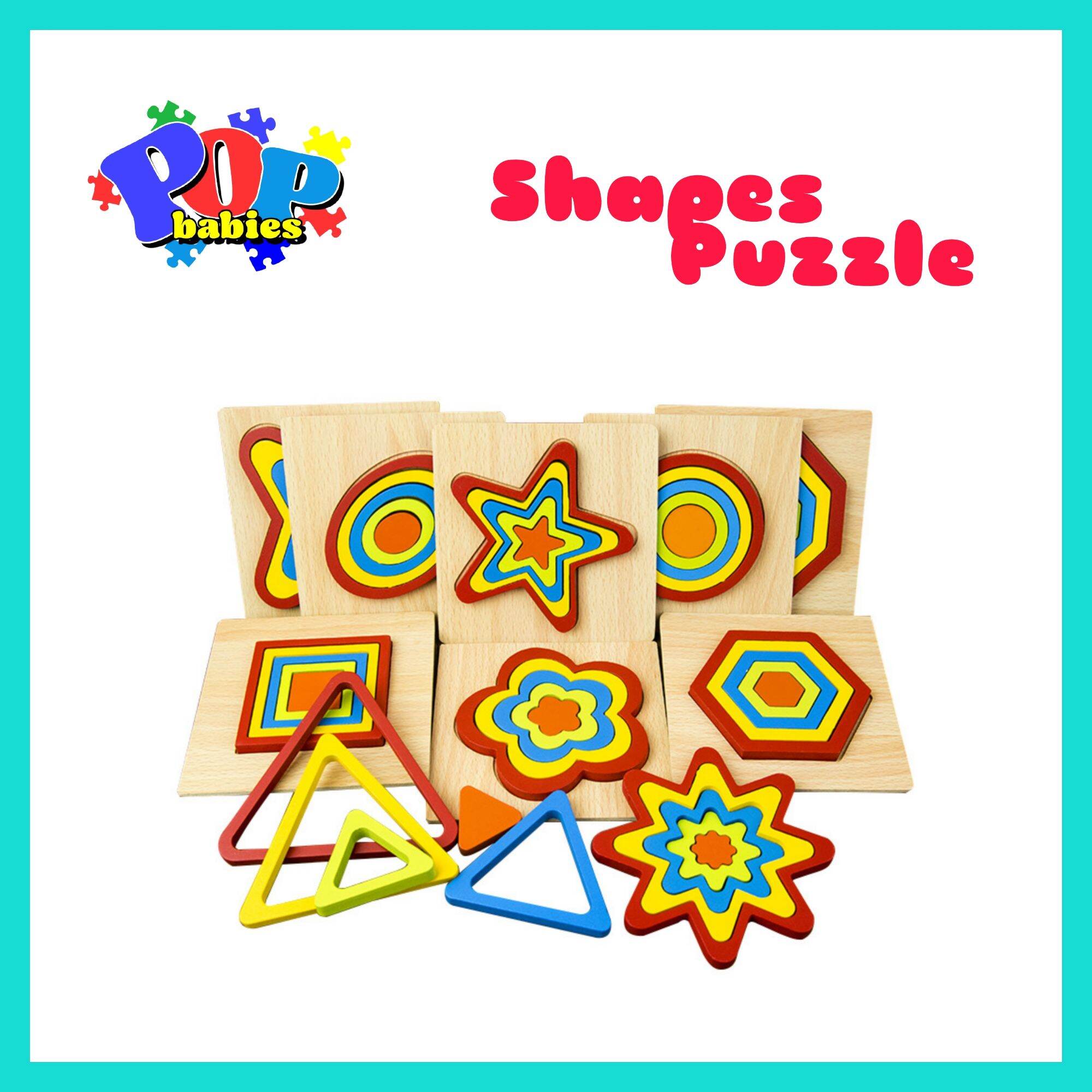 Pop Babies Wooden Shape Geometric Puzzle Toys Sold Per Piece | Lazada PH