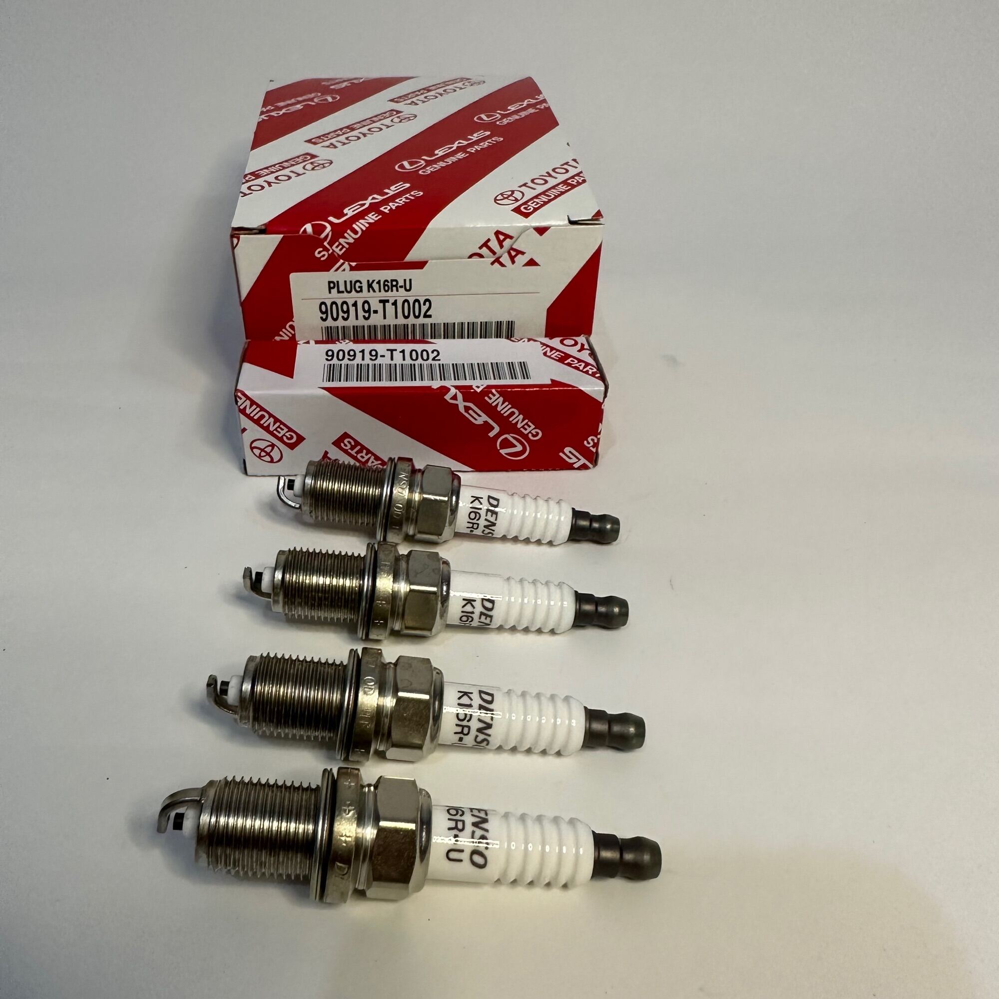 GENUINE TOYOTA 4 PIECES SPARK PLUG FOR COROLLA, VIOS, RAV4, YARIS, ECHO (K16R-U/90919-T1002 ...