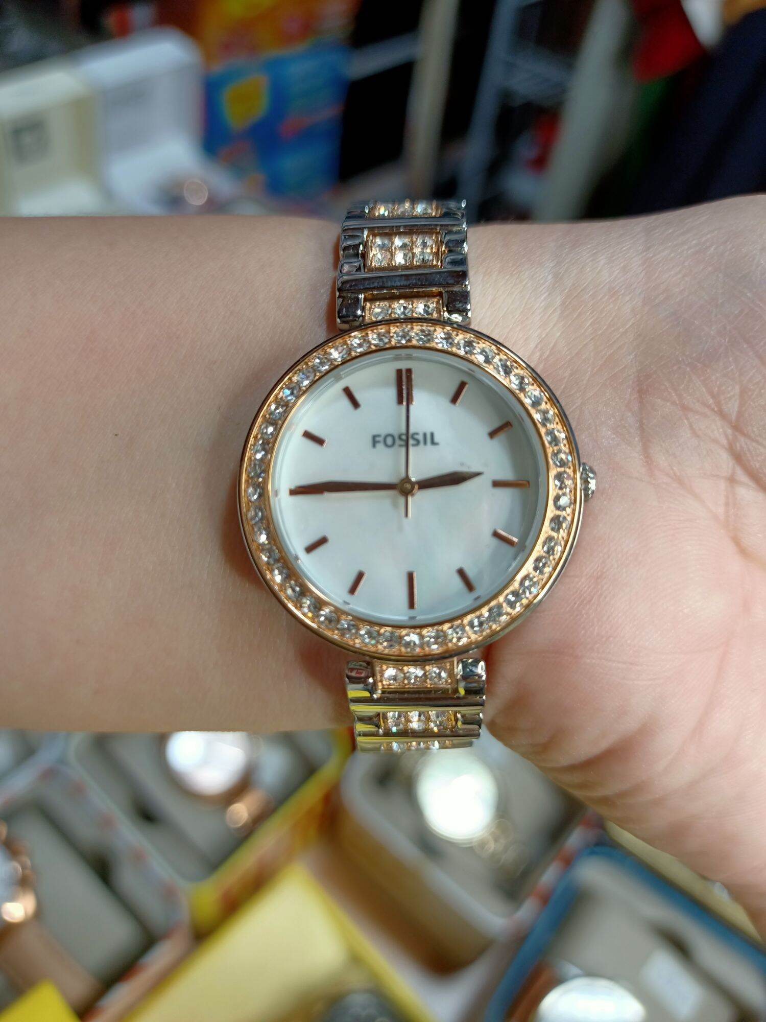 100% Original Fossil Karli Three-Hand Two-Tone Stainless Steel Watch ...