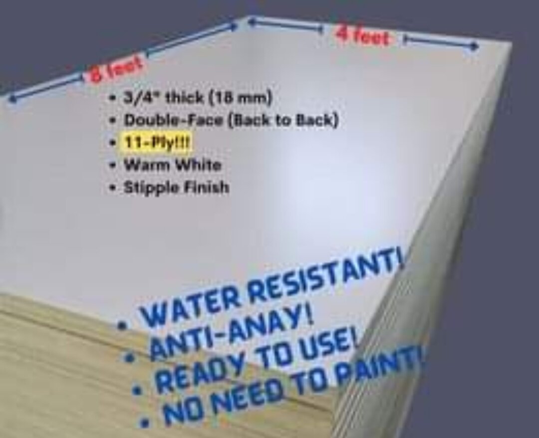 Melamine Laminated Marine Plywood - WHITE, STIPPLE FINISH, 18mm thick ...