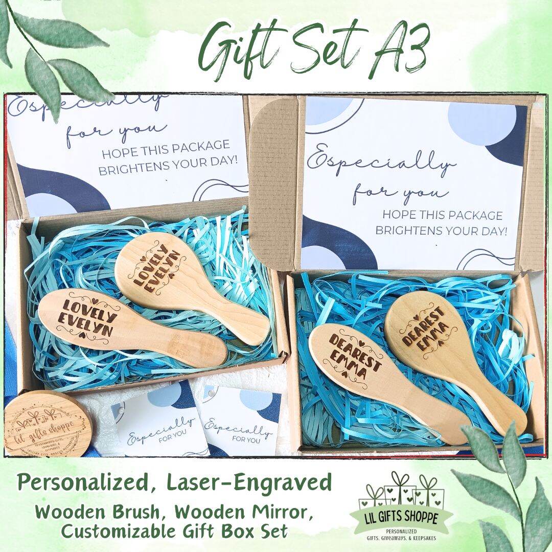 lilgiftsshoppe - Personalized Gift Set A3 Gift Box with Wooden Brush ...