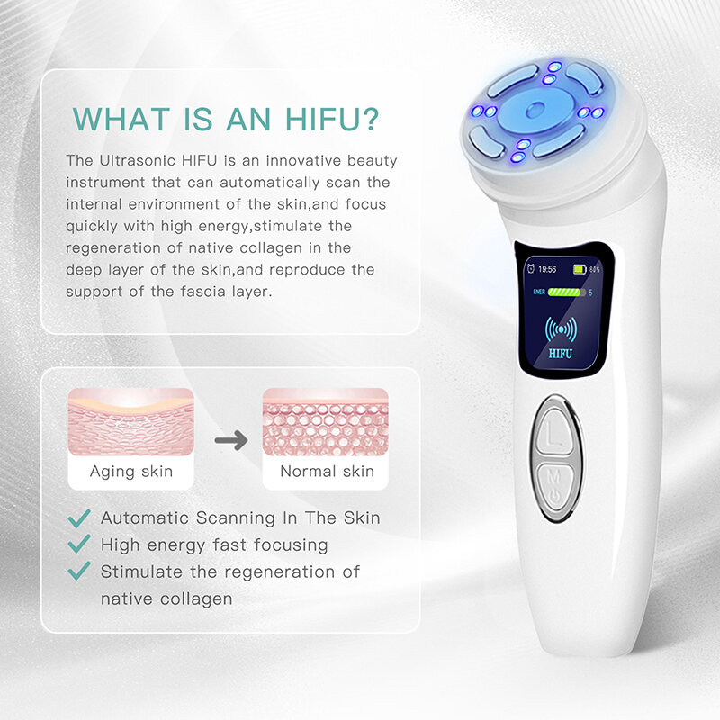 NEW MINI HiFu 4.0 Rechargeable Ultrasound LED EMS Microcurrent Pulse ...
