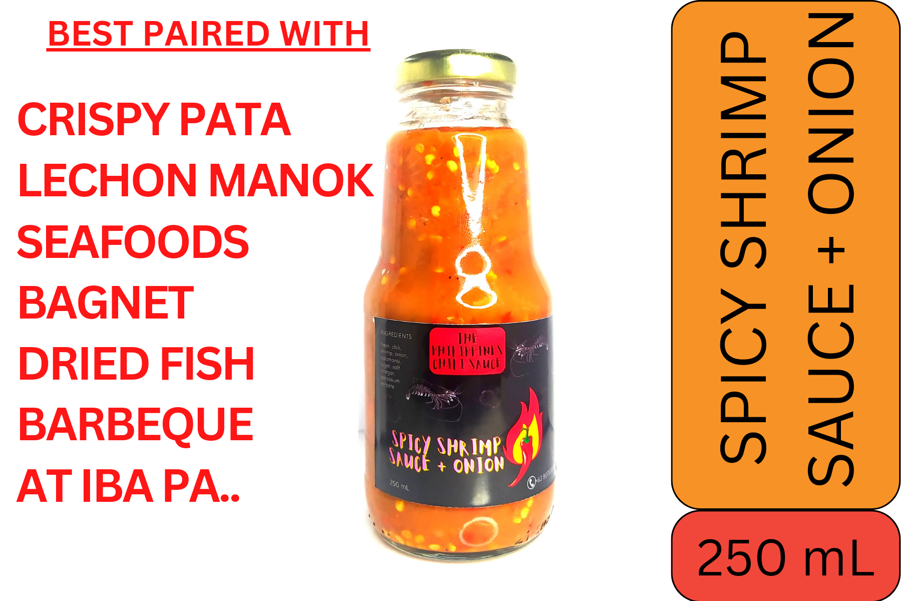 Chinchalok 250mL spicy chili fermented shrimp sauce alamang onion ...