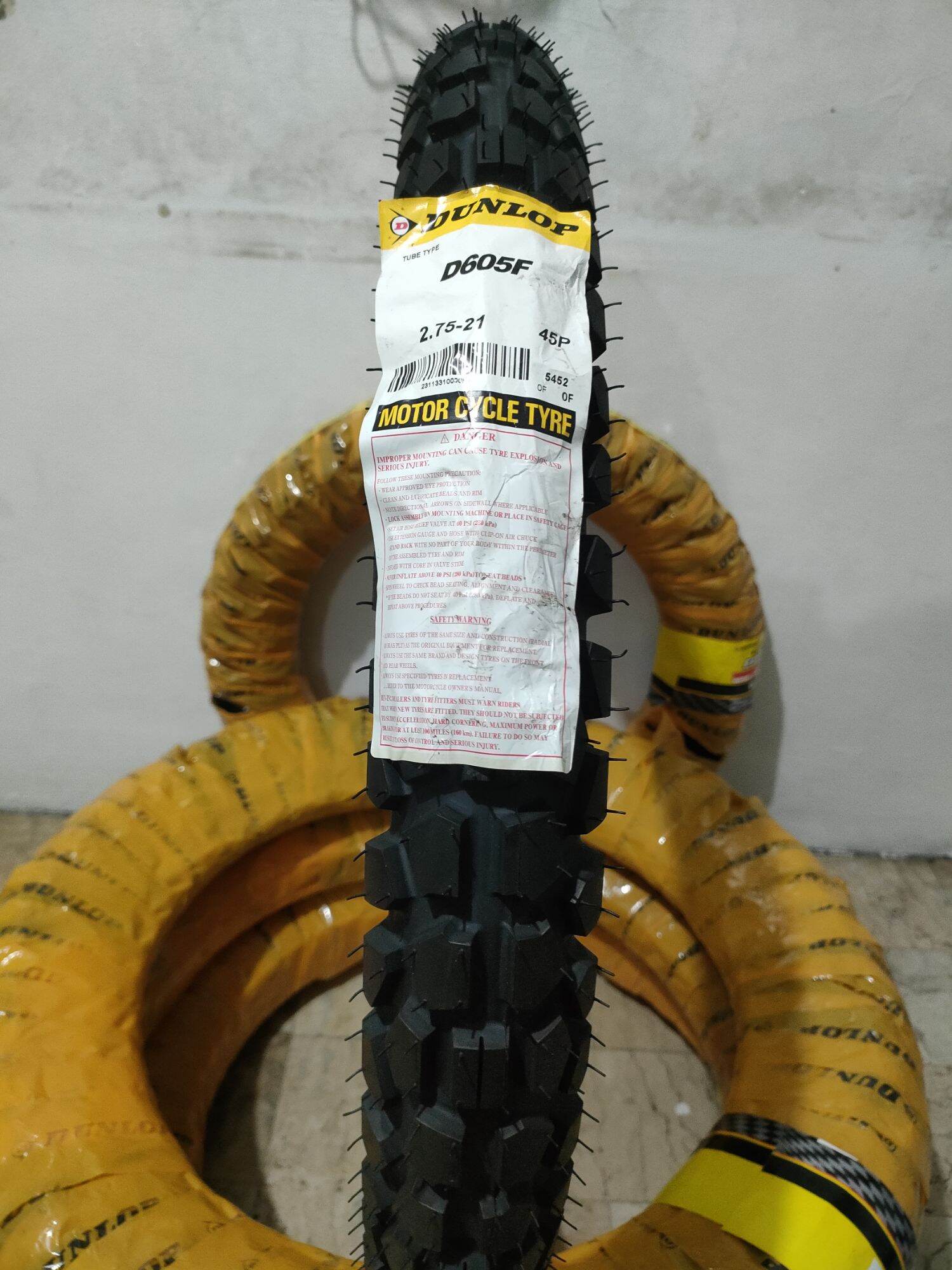 DUNLOP D605 2.75-21 DUAL SPORT TIRE | Lazada PH