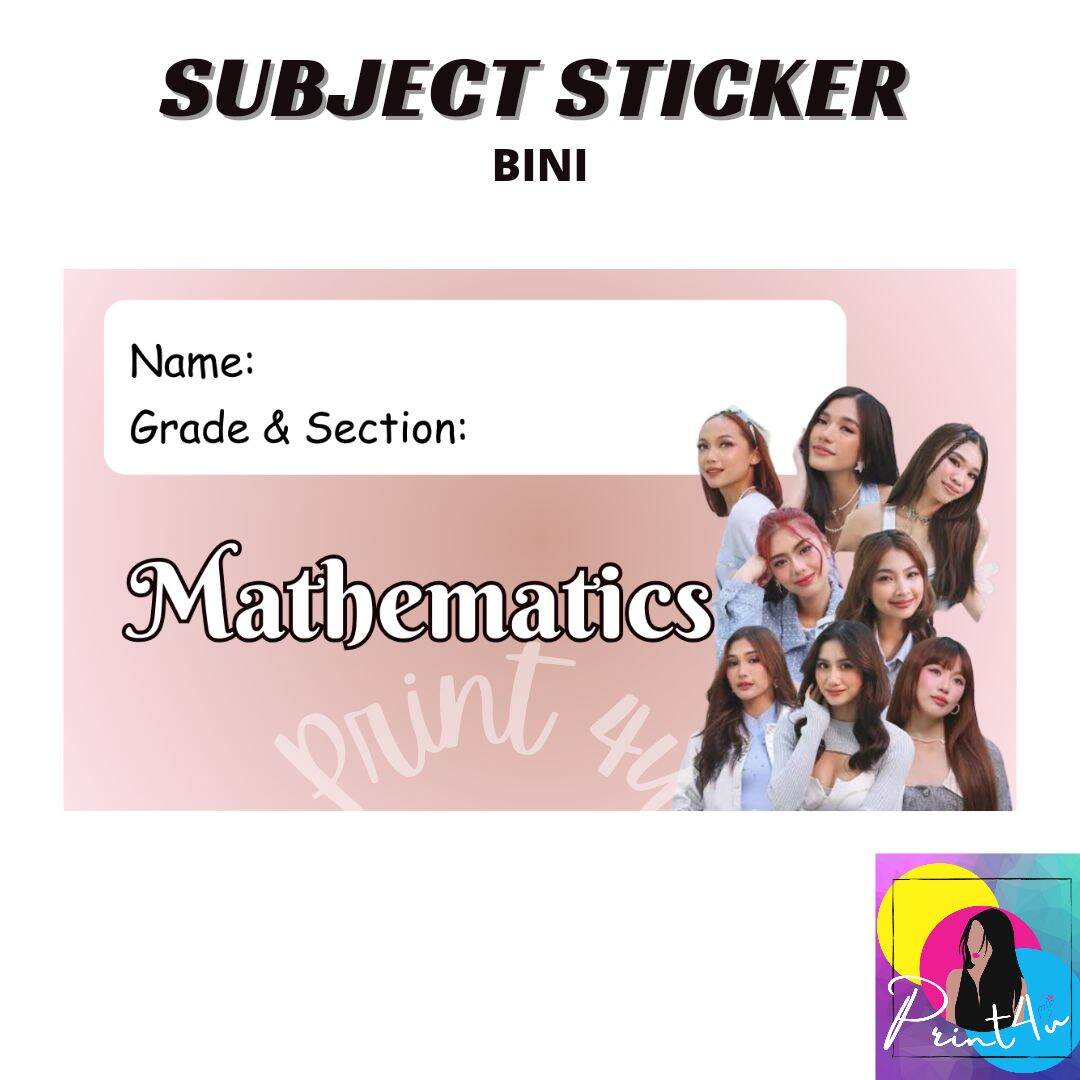 Subject Label sticker for notebook - Bini | Lazada PH