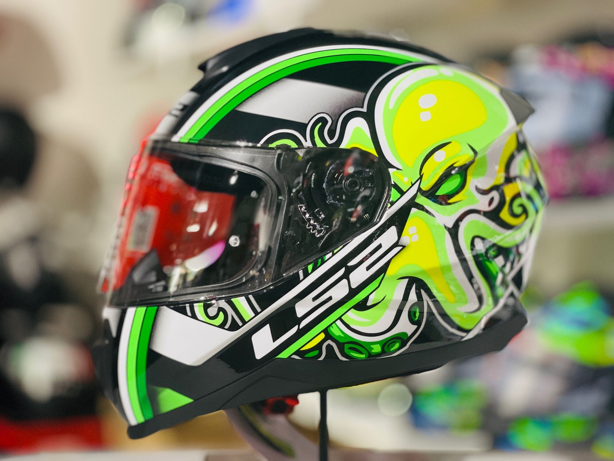 LS2 FF802 FLASH OCTOPUS Full-Face Single Visor Helmet + Free Clear ...