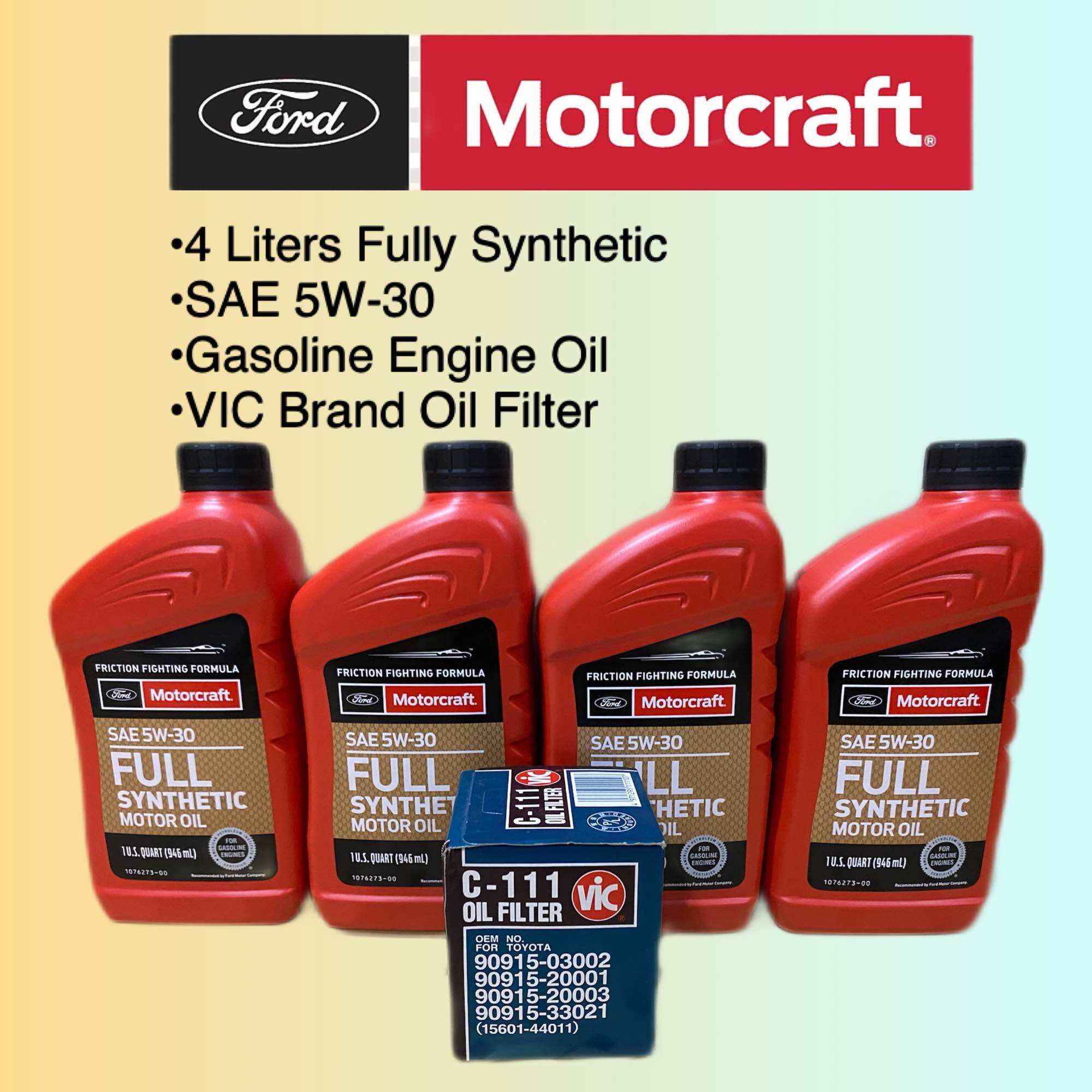 Ford Motorcraft Fully Synthetic 5w-30 for Gasoline Engine and Oil ...