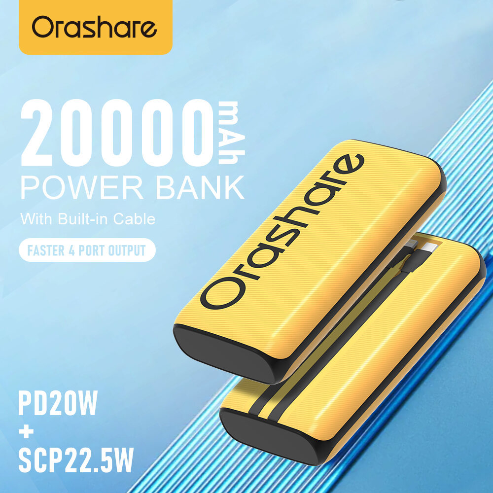 Orashare O20Pro 20000mAh Powerbank 22.5W QC 3.0 Super Fast Charging ...