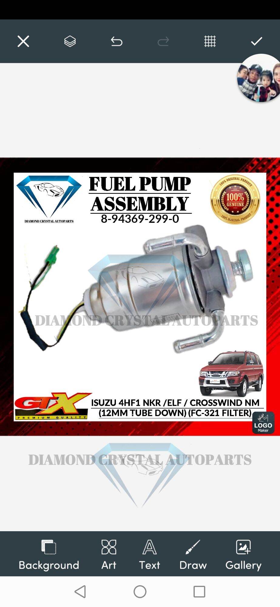 FUEL PUMP ASSEMBLY ISUZU 4HF1 / CROSSWIND NEW MODEL PART NO: 8-94369 ...
