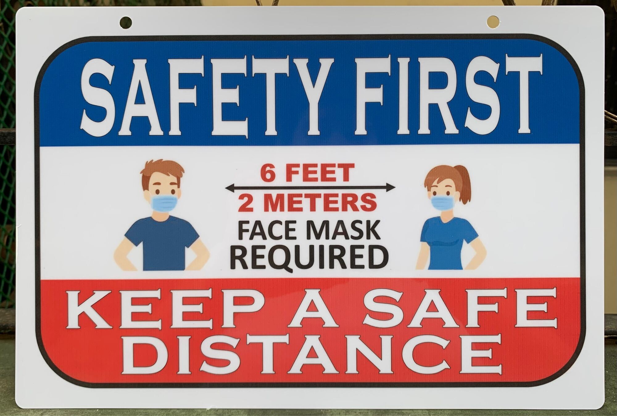 PVC Signage Safety First Keep A Safe Distance 7.8x11 inches | Lazada PH