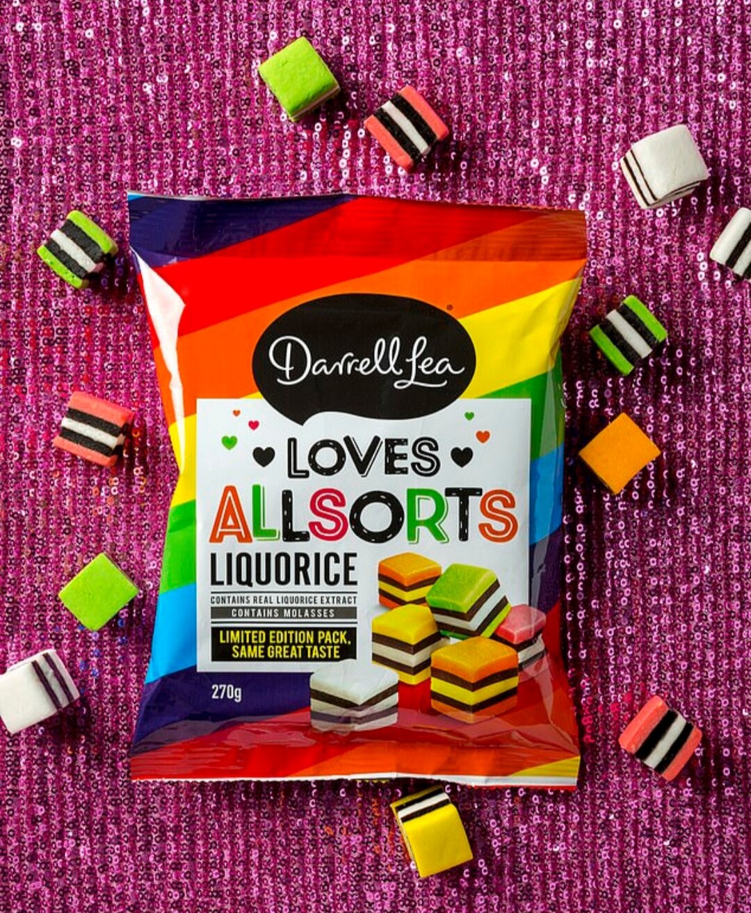 Darrell Lea ALLSORTS Liquorice Chocolate / 270g Made in Australia ...