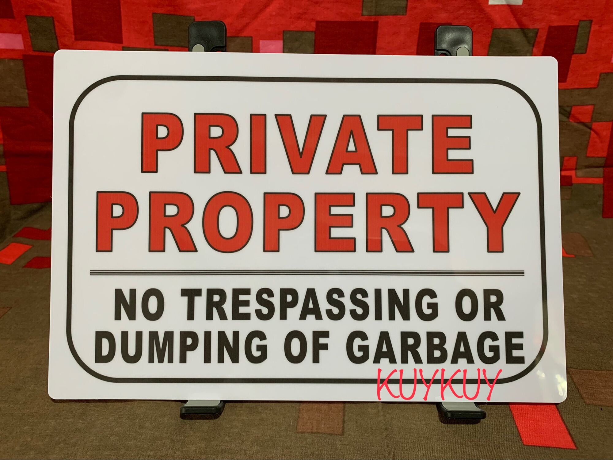 PRIVATE PROPERTY NO TRESPASSING OR DUMPING OF GARBAGE PVC Wall Signage ...