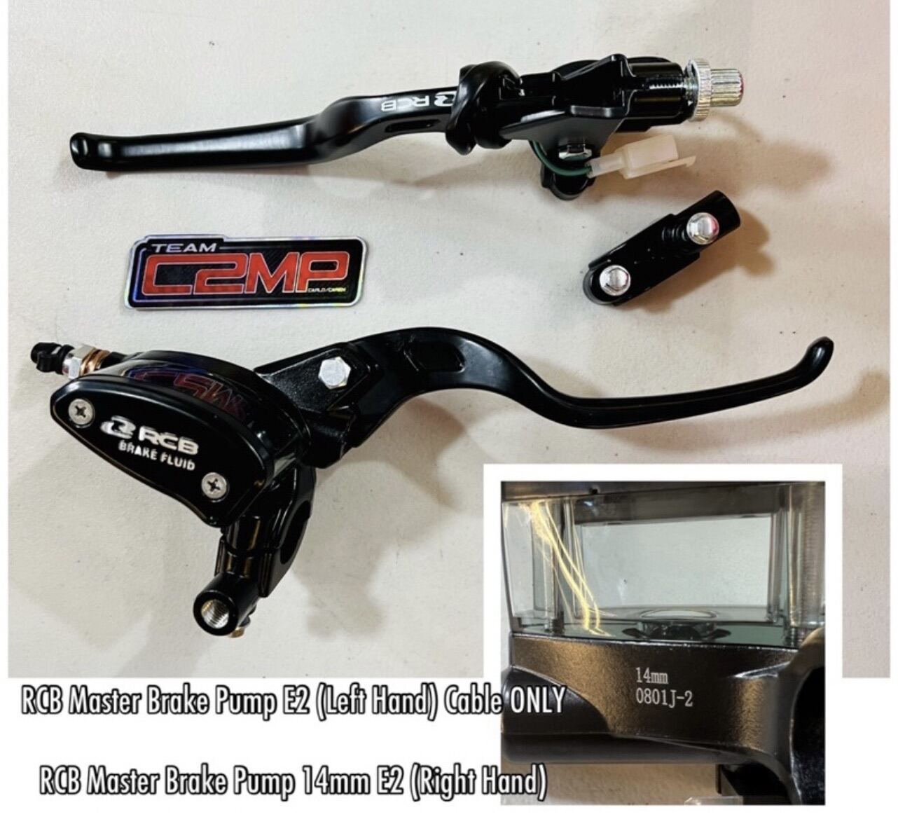 RCB E2 14mm Left and Right Master Brake Pump and or E2 Left Cable Type ...