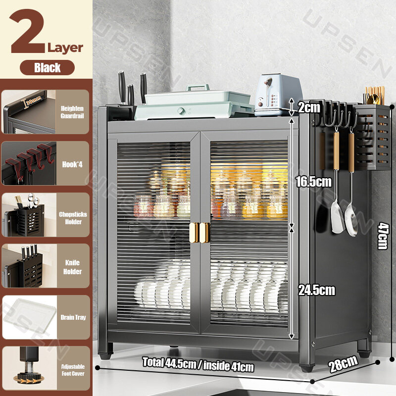 Kitchen dust cabinet 3/4/5 Layers Kitchen Rack Rustproof Storage ...