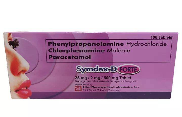 SYMDEX-D FORTE 25mg/2mg/500mg 100tablets | Lazada PH