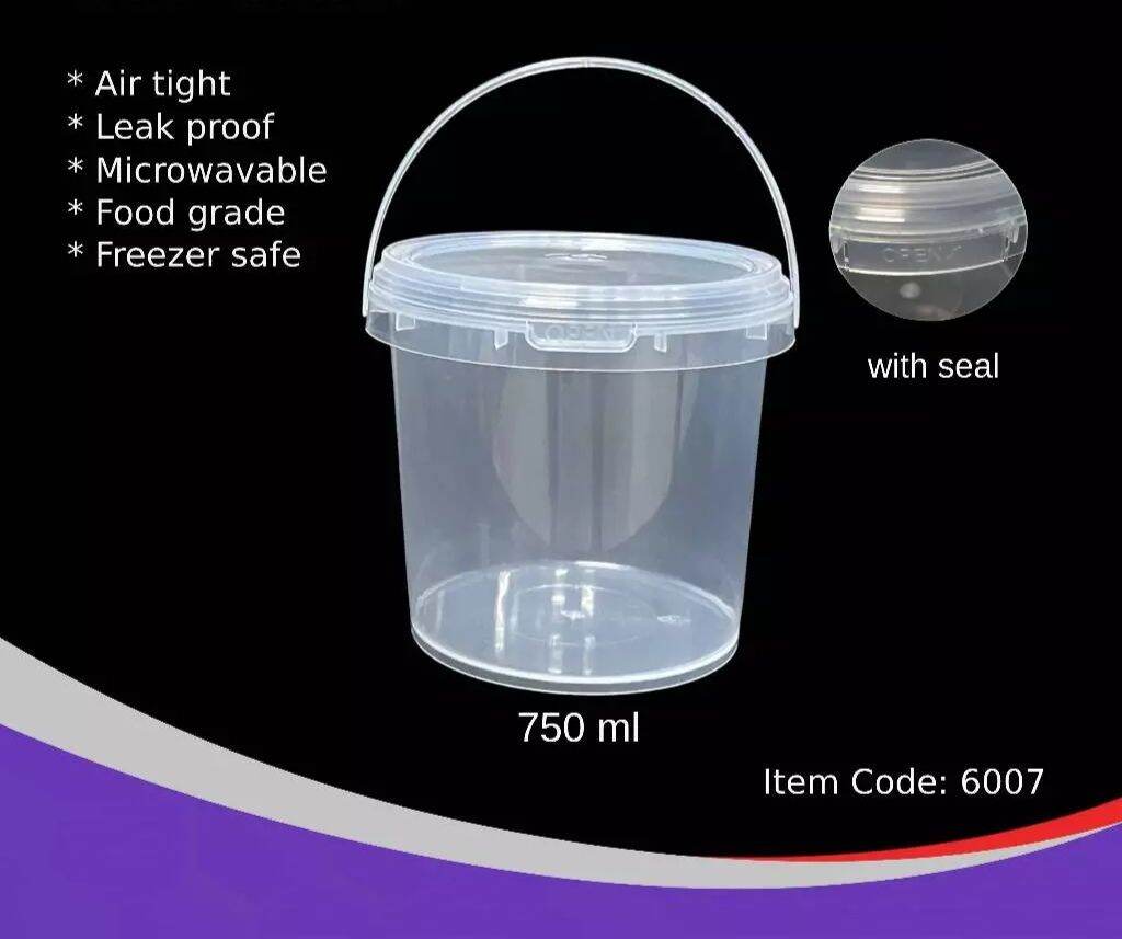 300ml 500ml 750ml Clear Plastic Food Buckets | Lazada PH