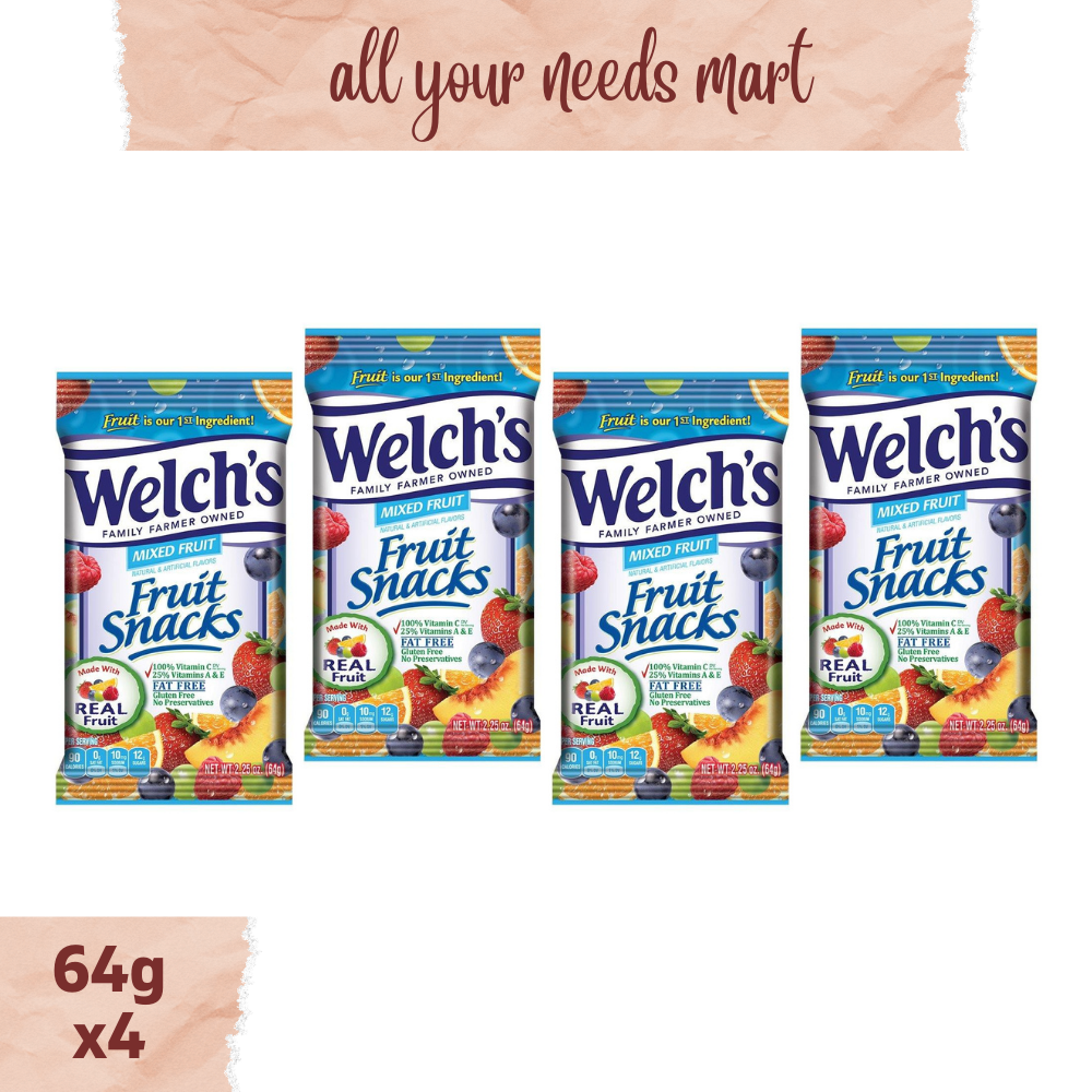 Welch's ♡ Mixed Fruit Gummy Snack 64g x4 | Lazada PH