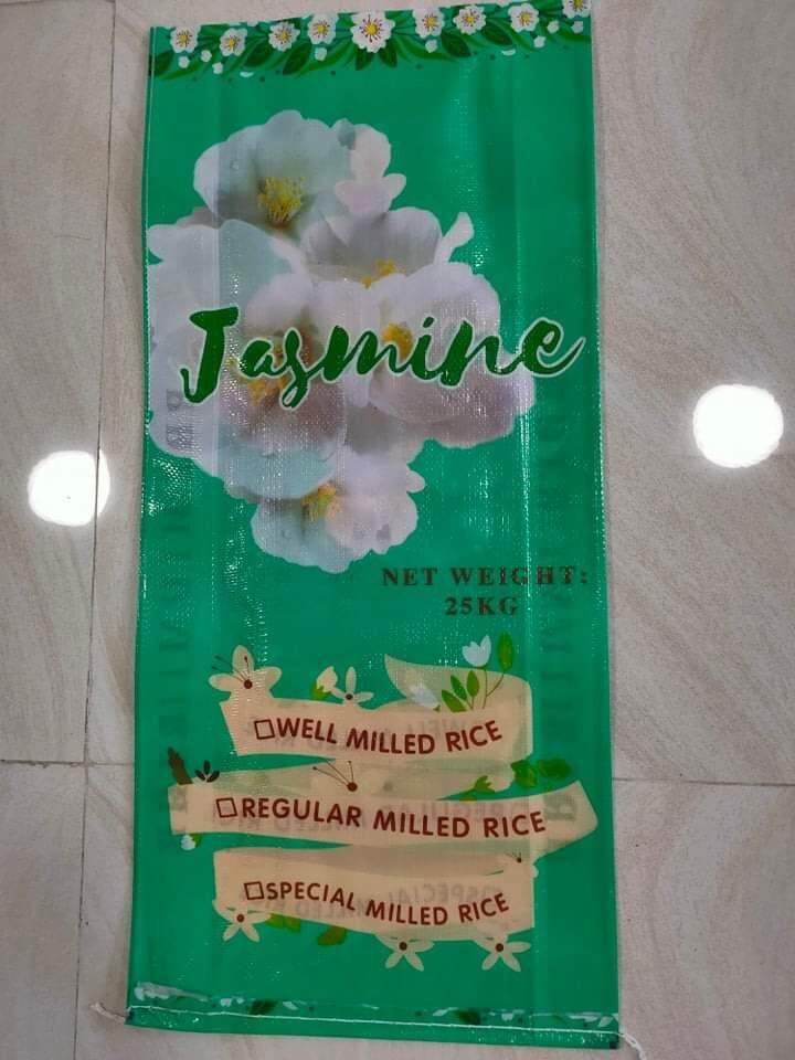 BRAND NEW LAMINATED JASMINE GREEN RICE SACKS/ SAKO NG BIGAS 25KG ...