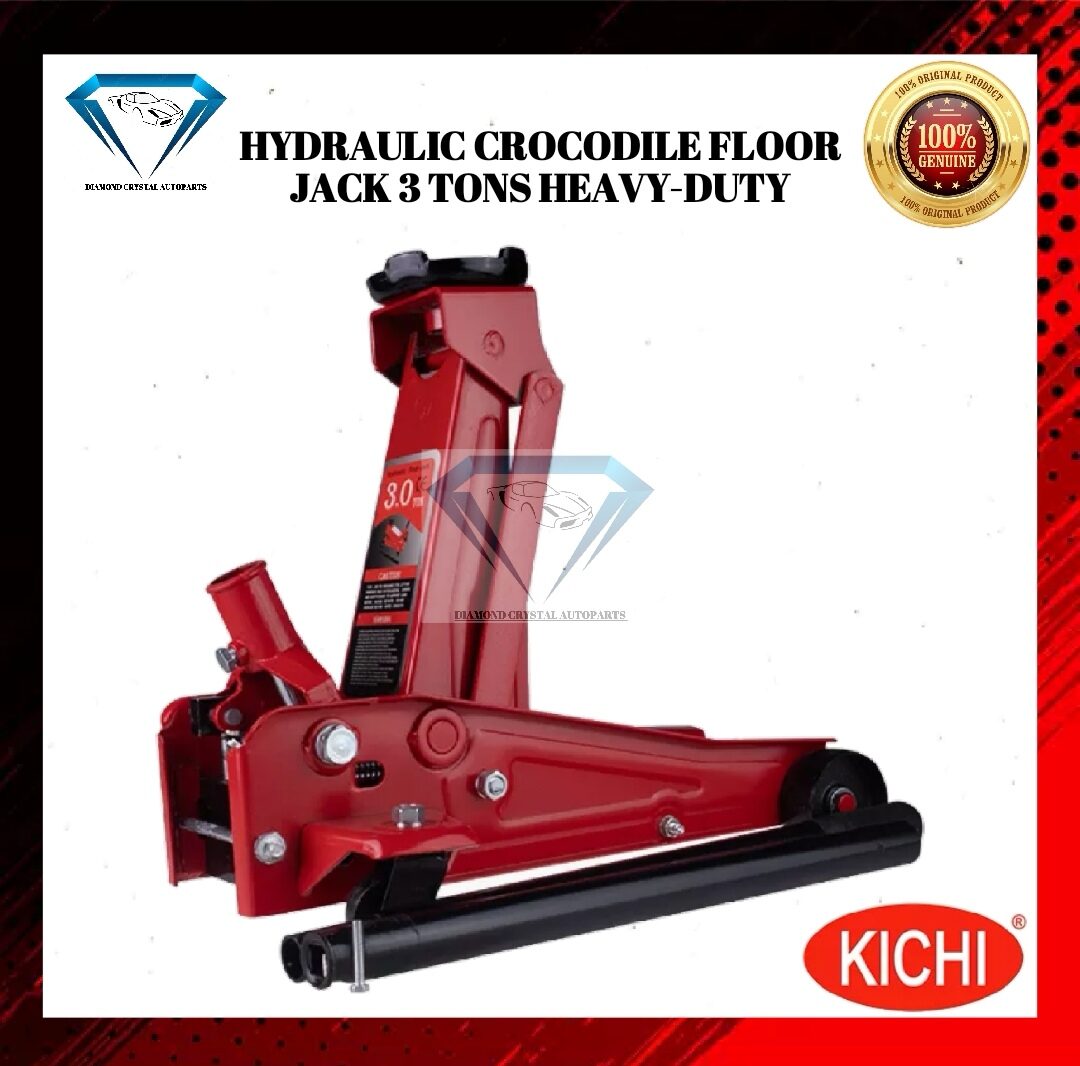 HYDRAULIC CROCODILE FLOOR JACK 3 TONS HEAVY-DUTY RED BODY "KICHI BRAND ...