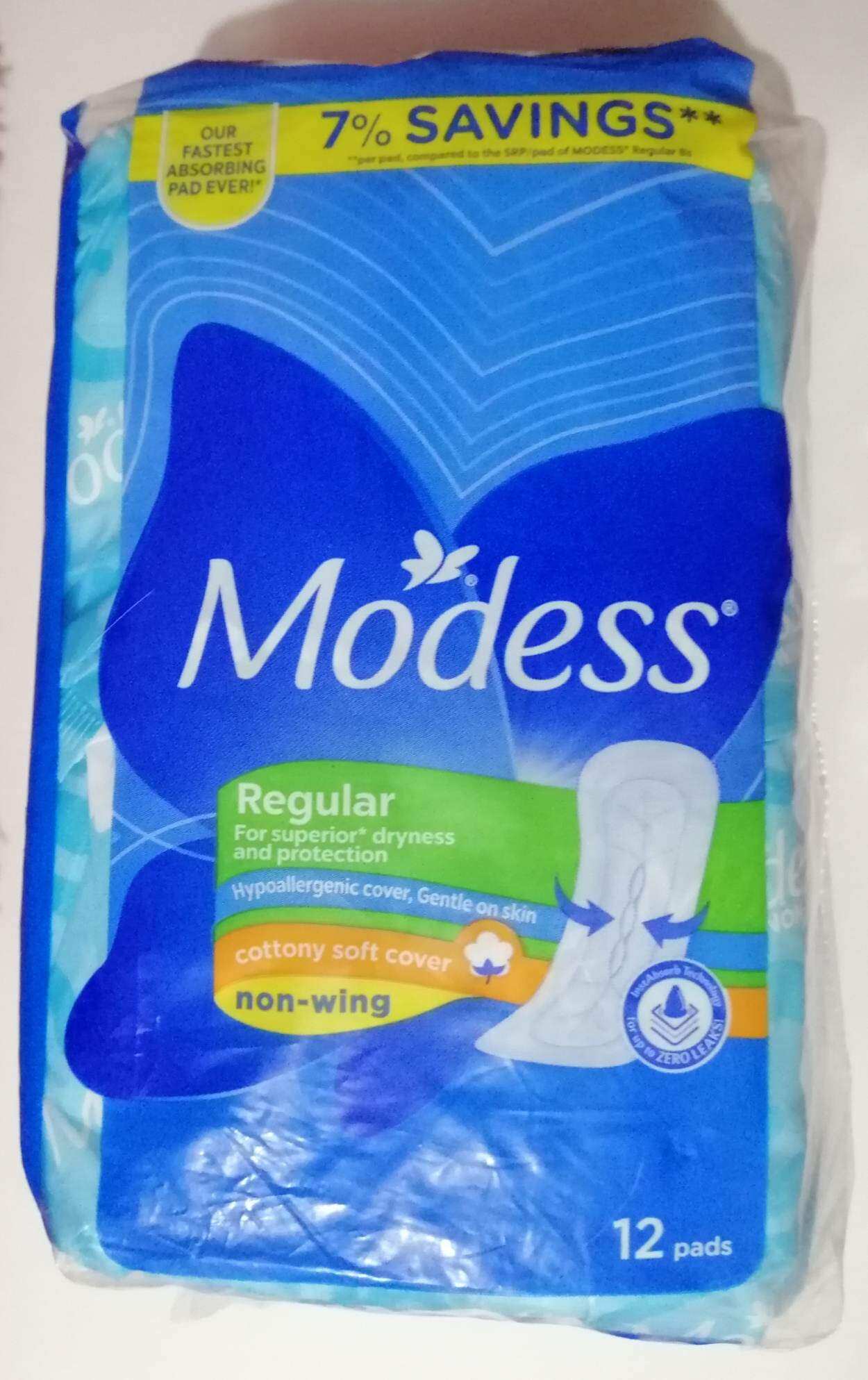 Modess Regular Non-wings 12pads | Lazada PH