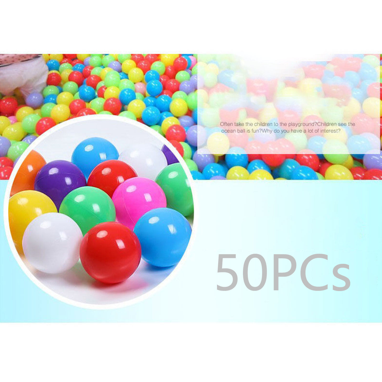 100PCS Outdoor Sport Ball Colorful Soft Water Swim Pool Ocean Wave Ball ...