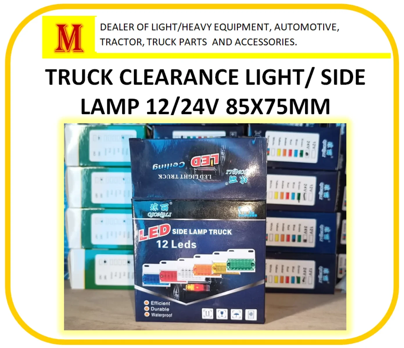 Truck Clearance Light/Side Lamp 12 LEDs 12/24V Short 85x75mm per piece ...