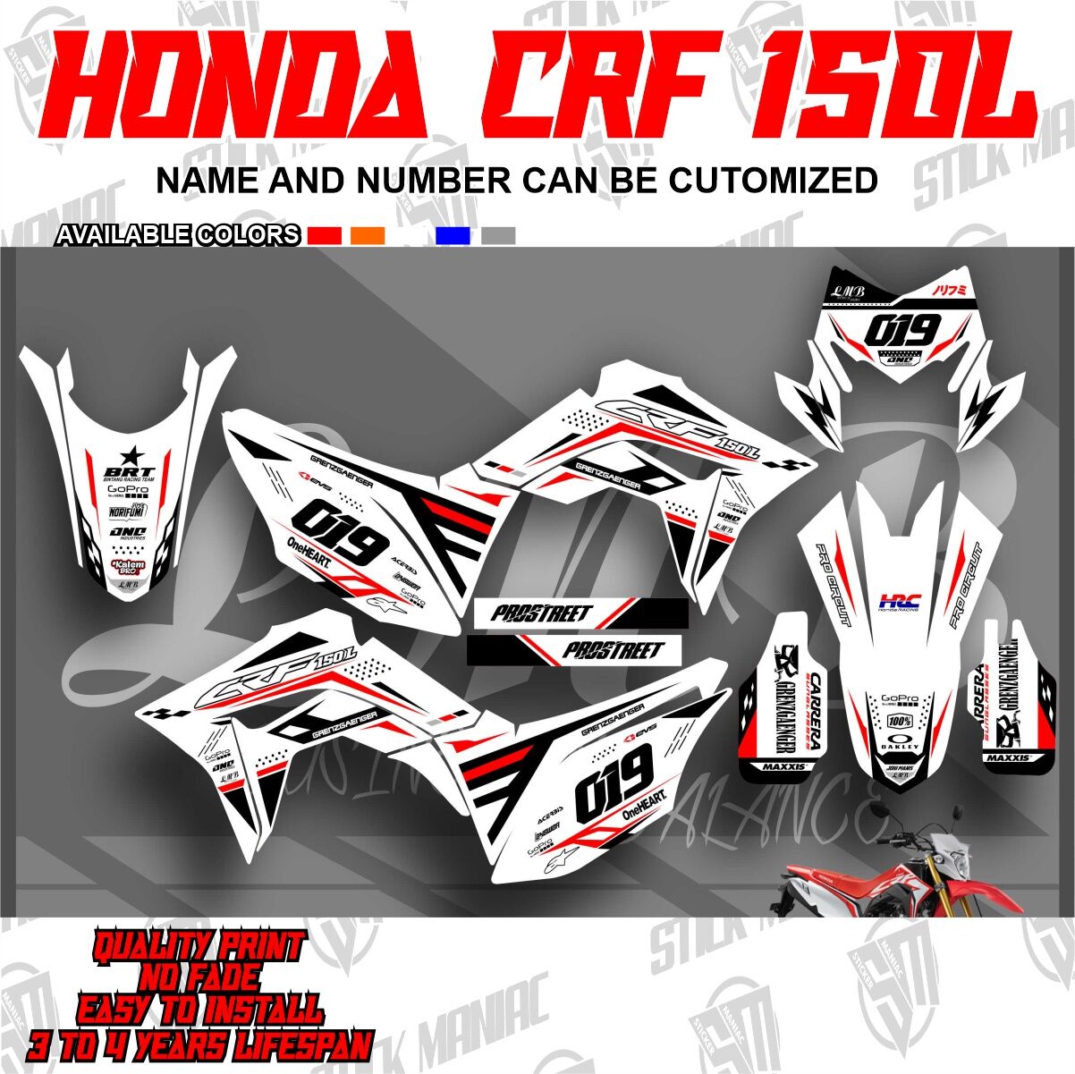 Honda CRF 150L decals sticker, laminated | Lazada PH