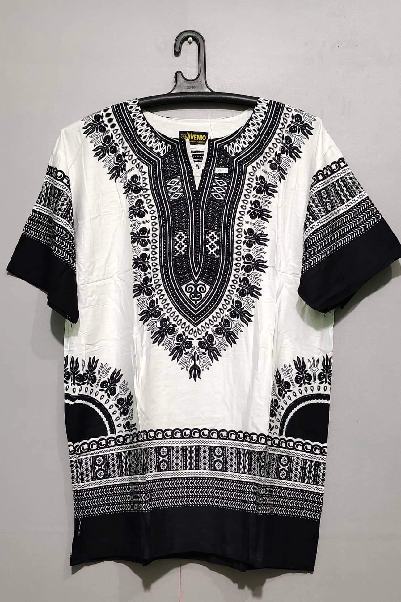 PLUS SIZE XXL AND XL DASHIKI AVENIO / BOHEMIAN BATIK SHIRT BLACK AND ...