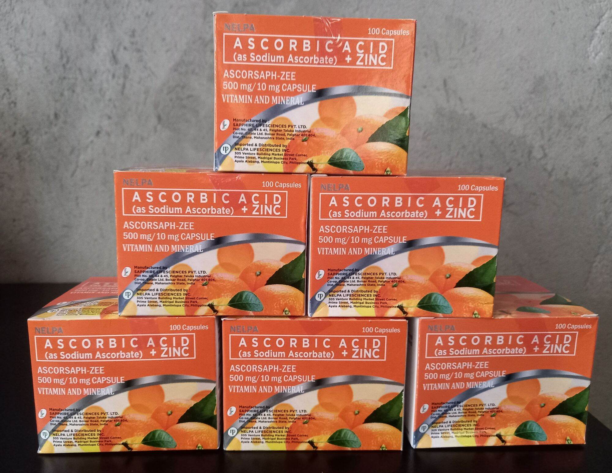 Ascorbic Acid(Sodium Ascorbate)+ ZINC 500mg/10mg Capsule Vitamin and ...