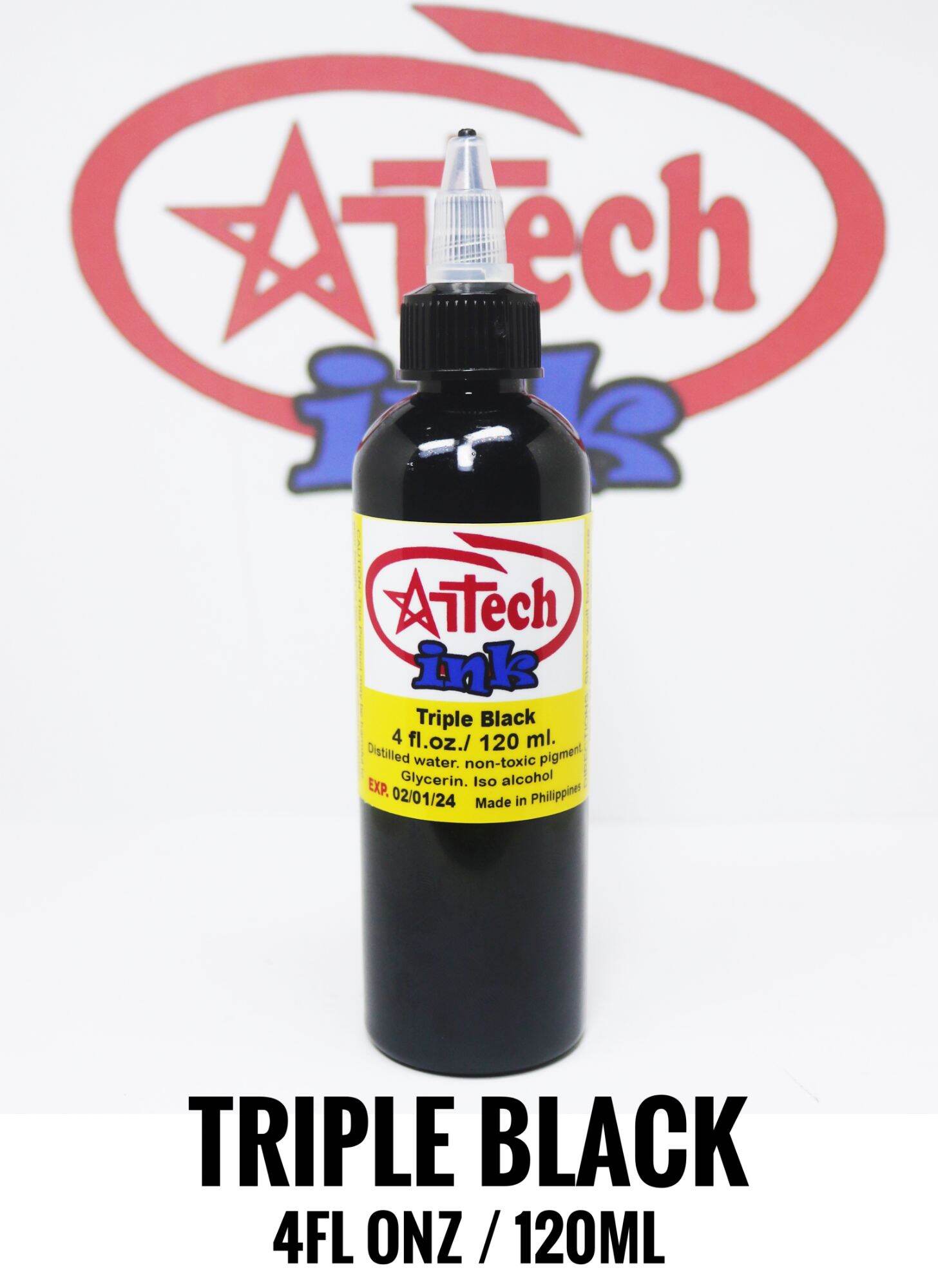 ARTECH INK TATTOO COLORS 4ONZ / 120ML [TRIPLE BLACK, BLACK, WHITE ...