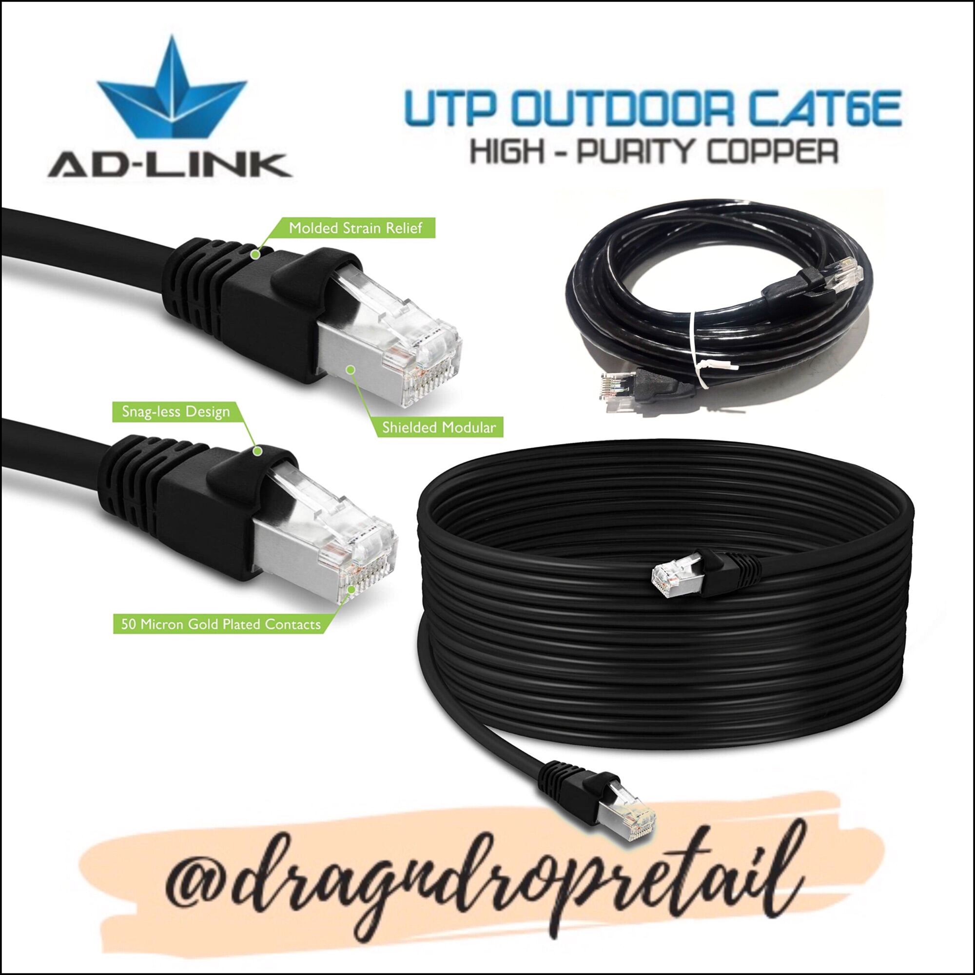 AD-LINK CAT6E UTP Outdoor Ethernet Patch Cable High Speed, High Purity ...