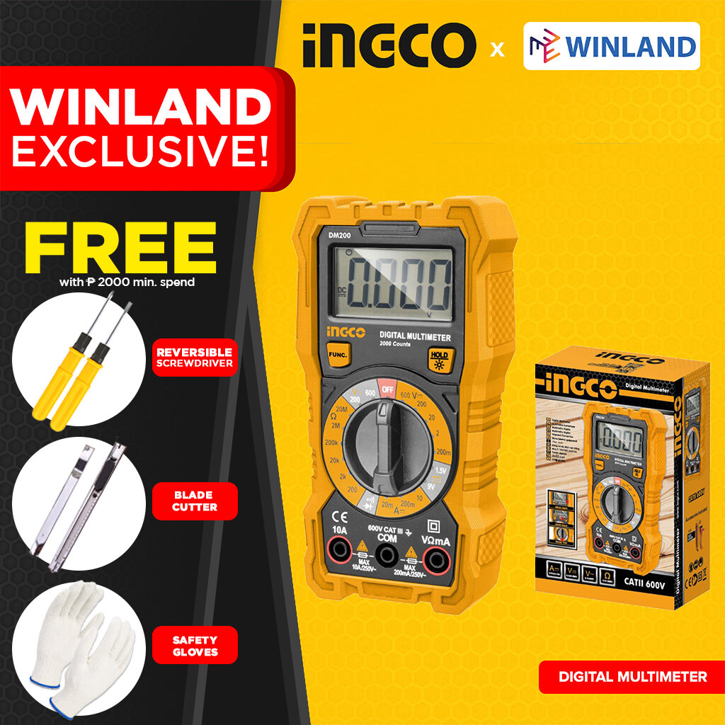 INGCO by Winland AC/DC Resistance Digital MultiMeter Tester Multitester ...