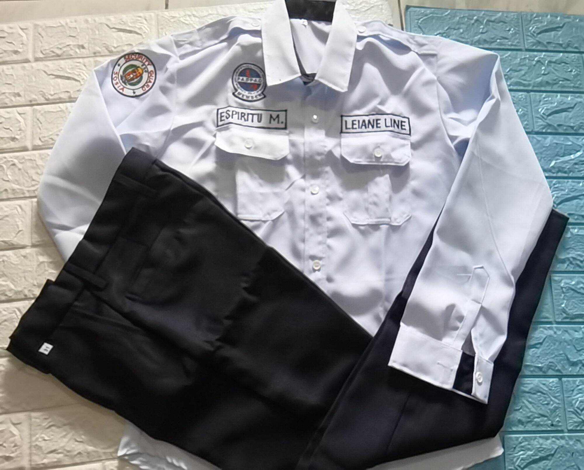 SECURITY GUARD LONG SLEEVE UNIFORM WITH PANTS SET WITH PATCHES | Lazada PH