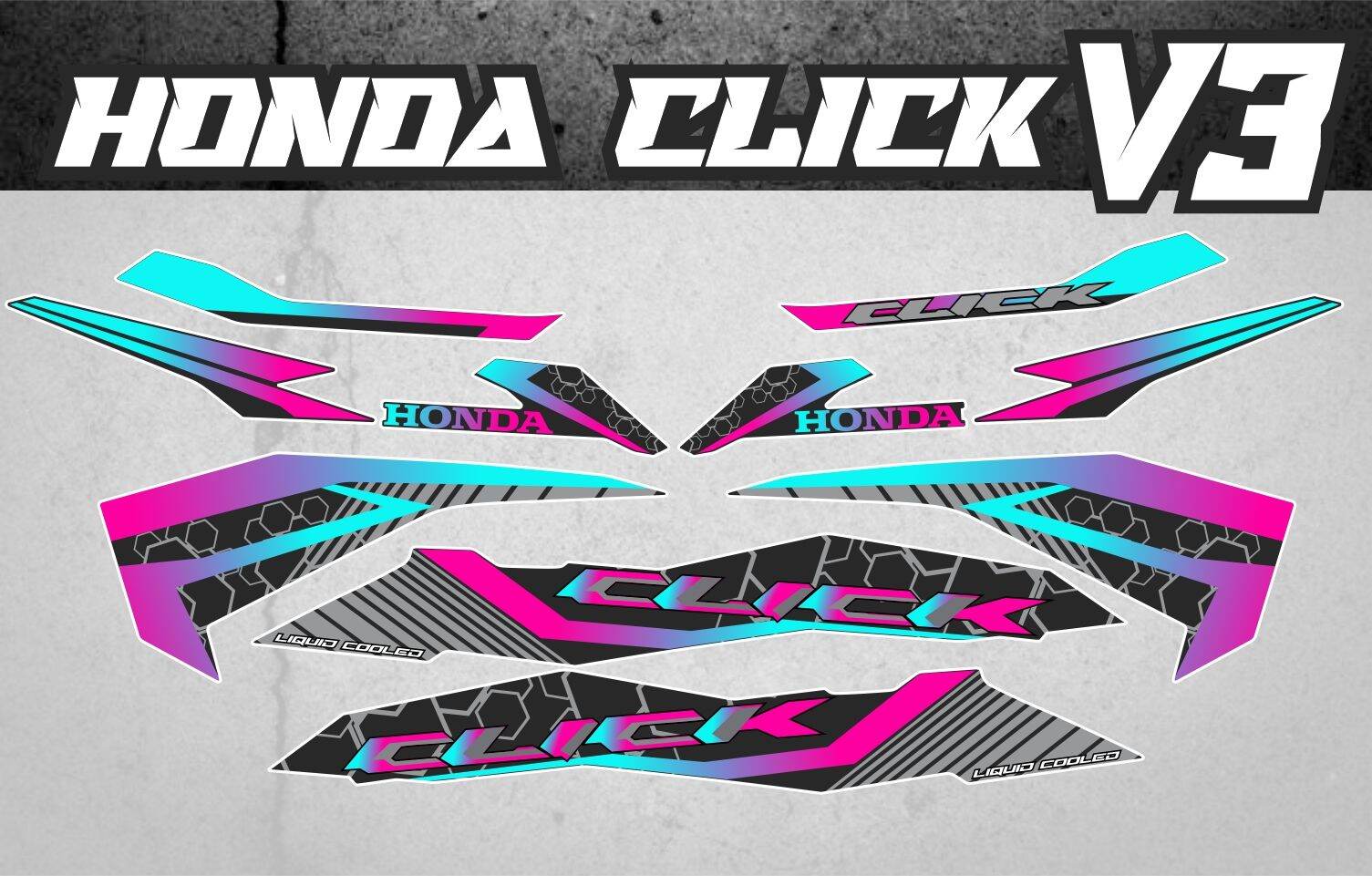 Honda Click 125i v3 decals sticker, Laminated | Lazada PH