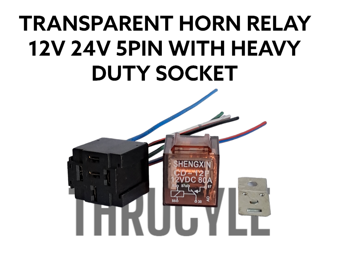 TRANSPARENT HORN RELAY 12V 24V WITH HEAVY DUTY SOCKET | Lazada PH