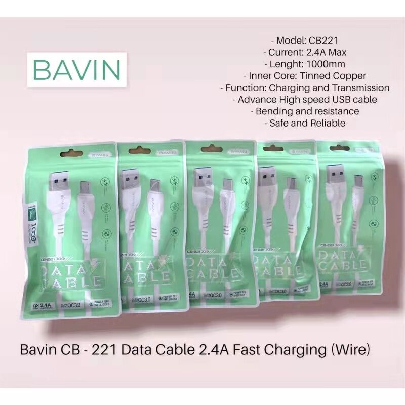 BAVIN CABLE CB-221 FAST CHARGER DATA CABLE 2.4 A HIGH QUALITY | Lazada PH