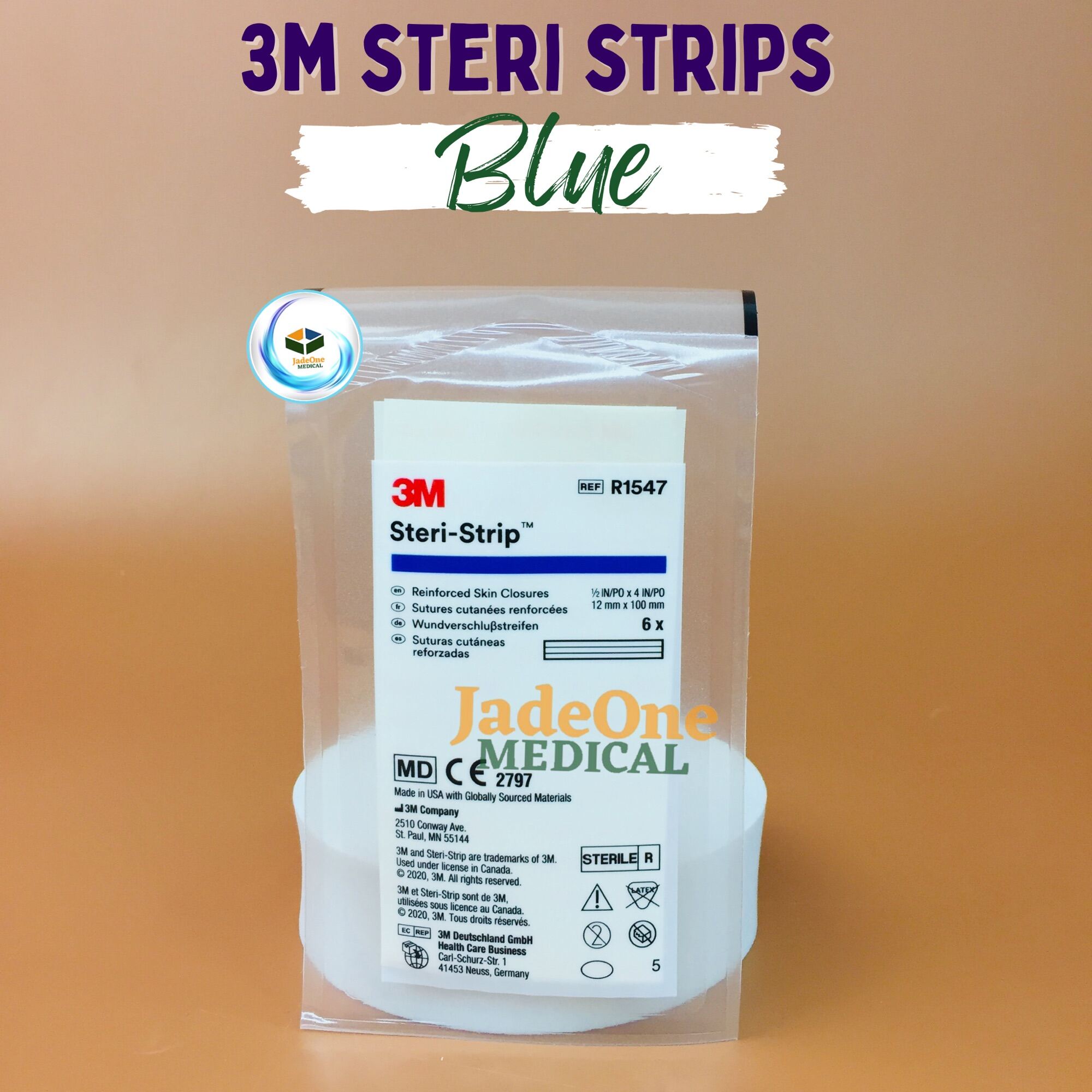3M Steri-Strip Sterile R1547 Blue (1/2 in x 4 in) | Lazada PH