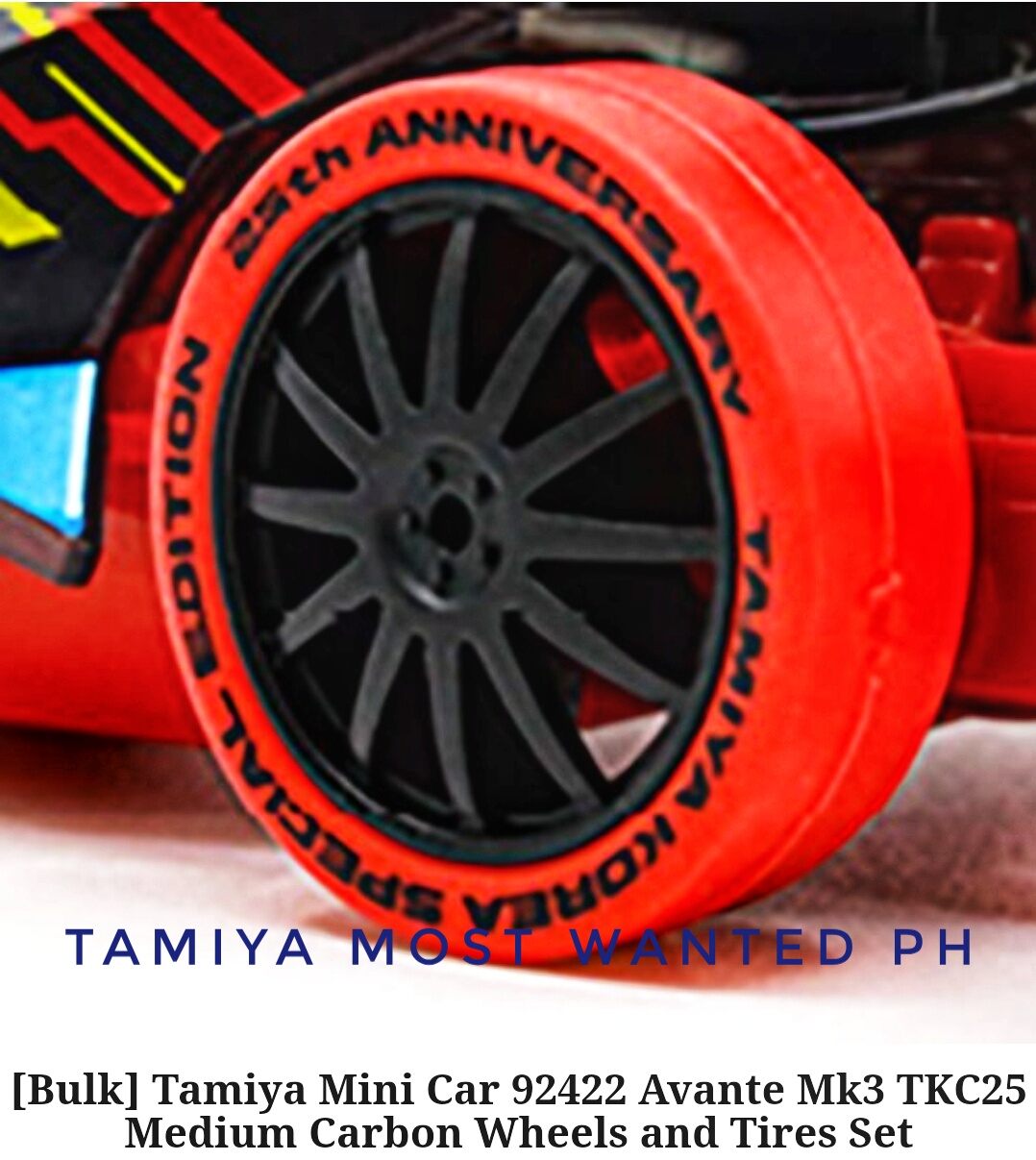 Tamiya 92422 Avante MK3 V1 TK25 Red Tires Printed and Carbon Fin Type Wheelset | Lazada PH